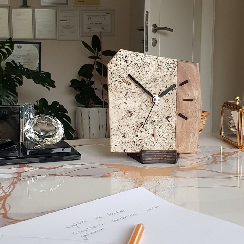 Marble Clock - Etsy