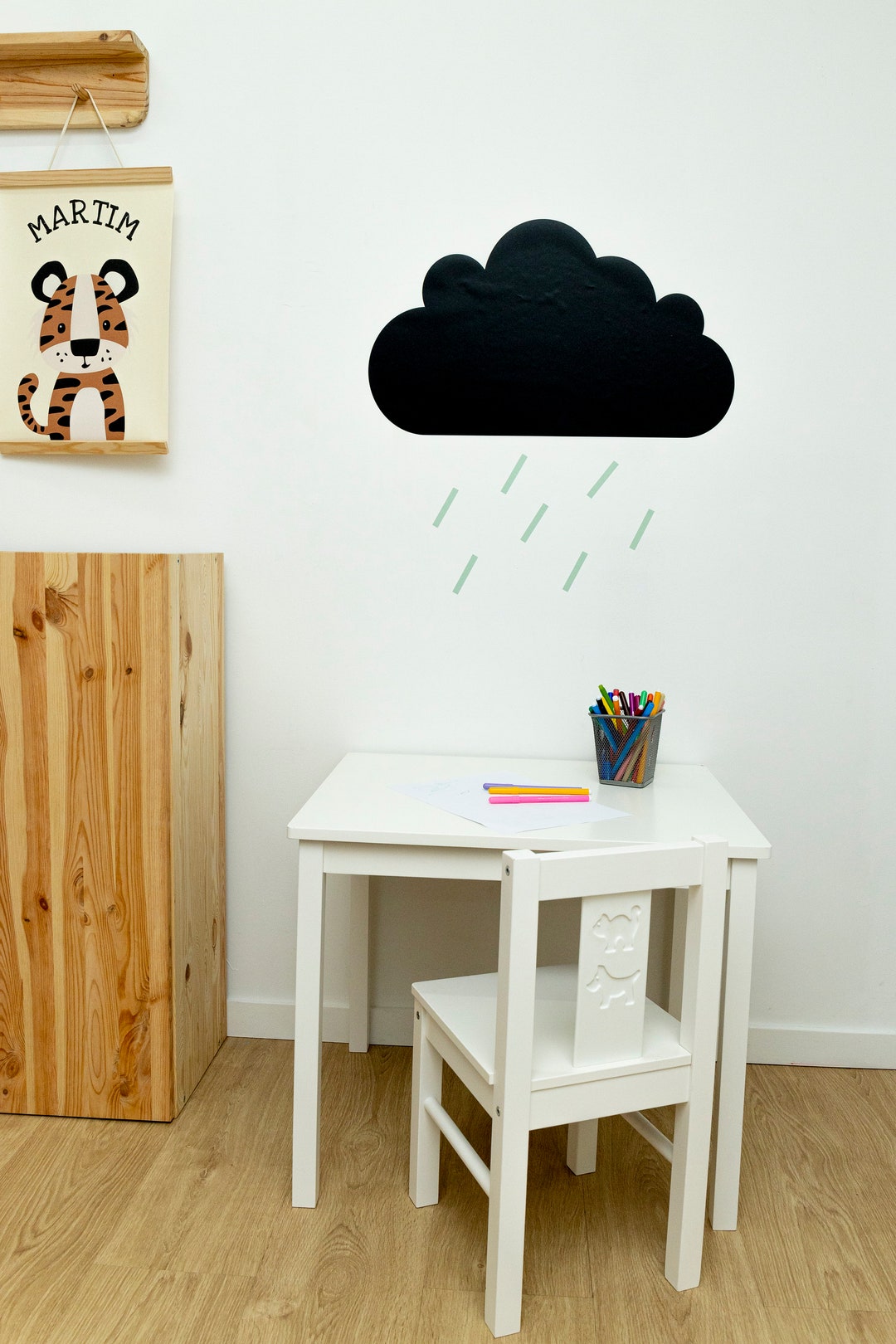 Chalkboard Cloud Sticker Decal Vinyl Backboard Cloud Adhesive Label ...