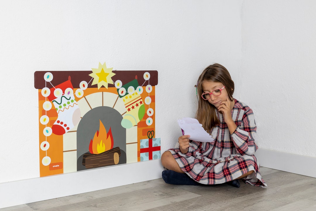Fireplace Sticker Christmas Vinyl Decal Navidad Decor Chimney Sticker ...