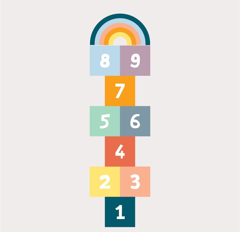 Hopscotch Decal Colored Hopscotch Sticker Hopscotch Game Vinyl Decal ...