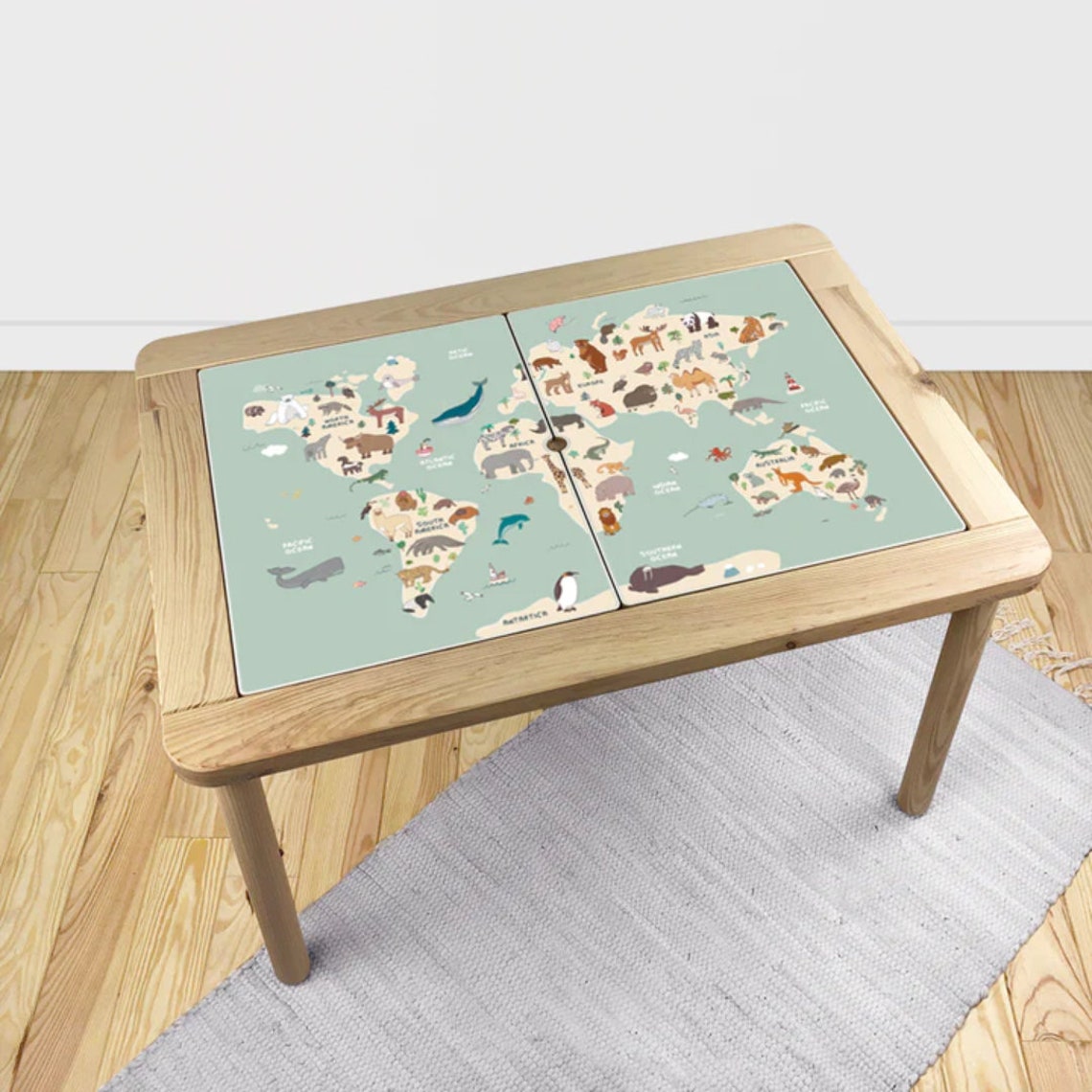 Ikea Vinyl Decal World Map - IKEA Flisat Table Sticker - Removable Decals - Etsy