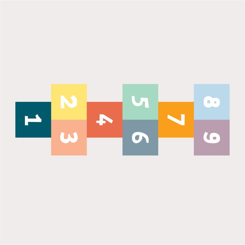 Hopscotch Decal Colored Hopscotch Sticker Hopscotch Game Vinyl Decal ...