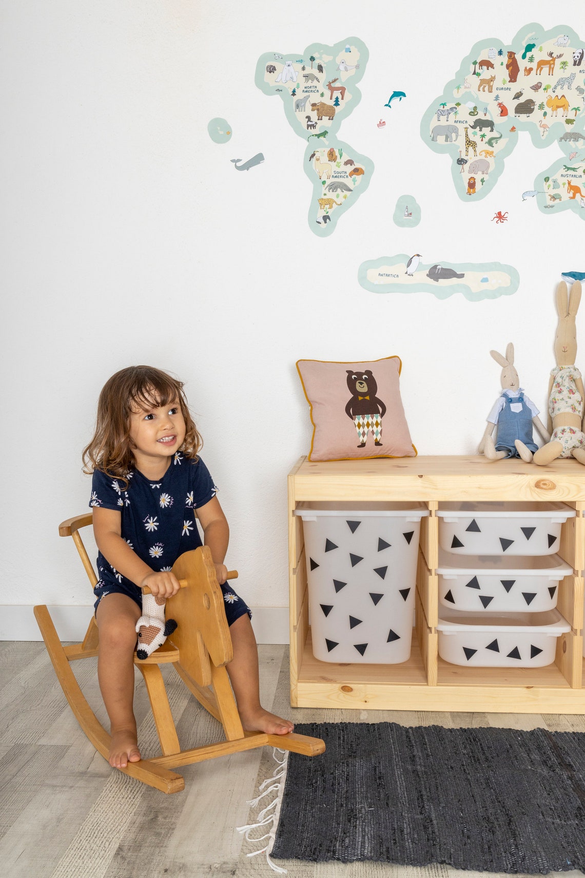 Kids World Map Decal Animals Map Vinyl Decal World Map Kids Sticker - Etsy