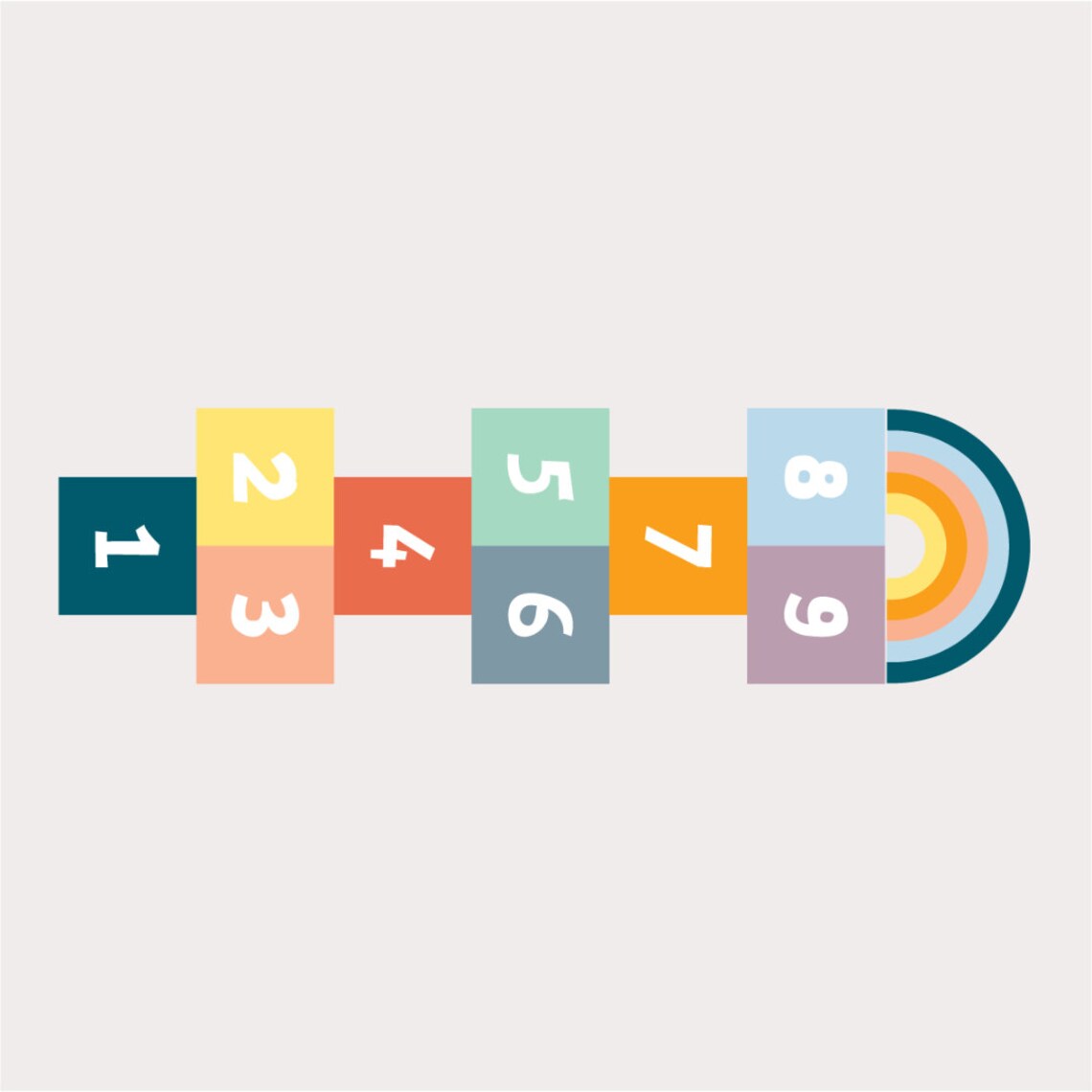 Hopscotch Decal Colored Hopscotch Sticker Hopscotch Game Vinyl Decal ...