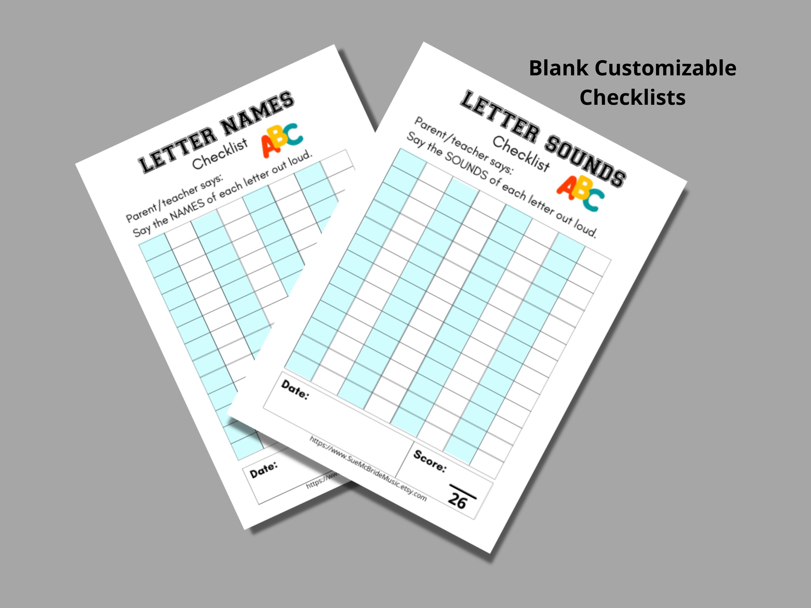 Letter Names and Letter Sounds Printable Assessment Kit - Etsy