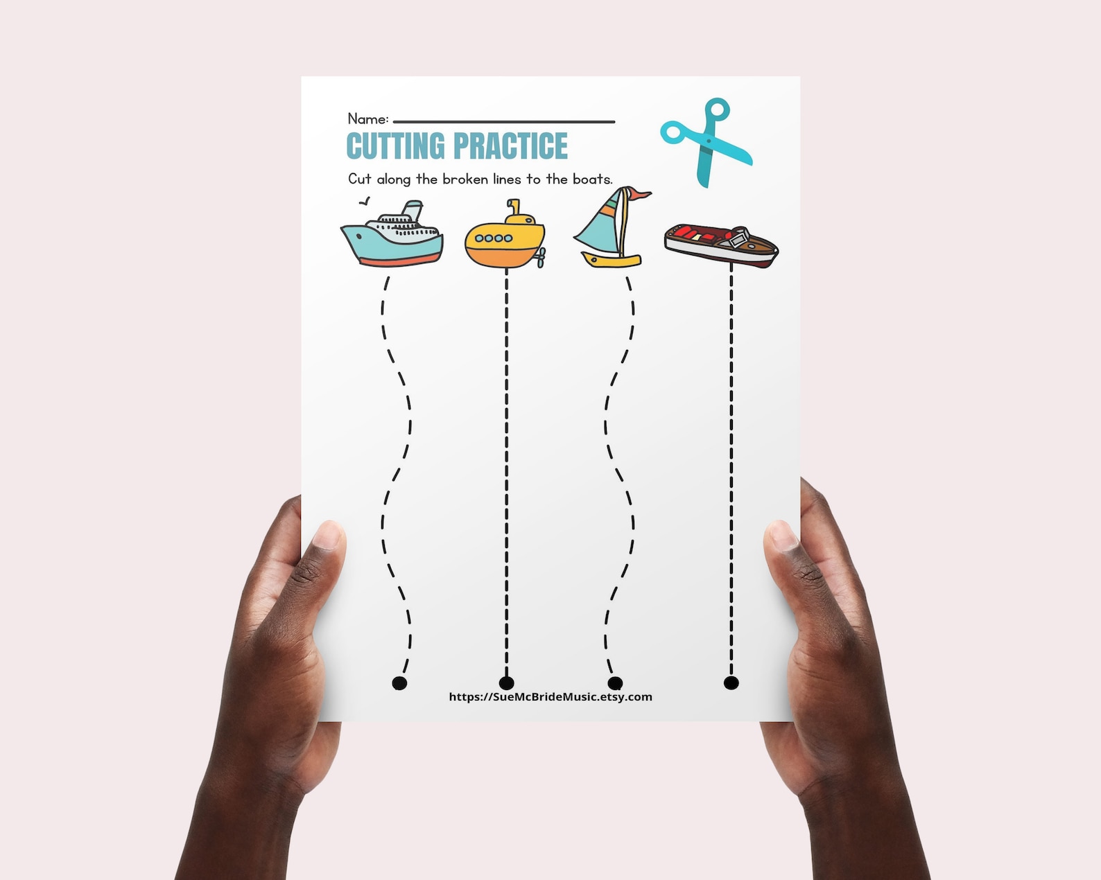 Ocean Theme Cutting Practice | Scissor Skills Printable - Etsy