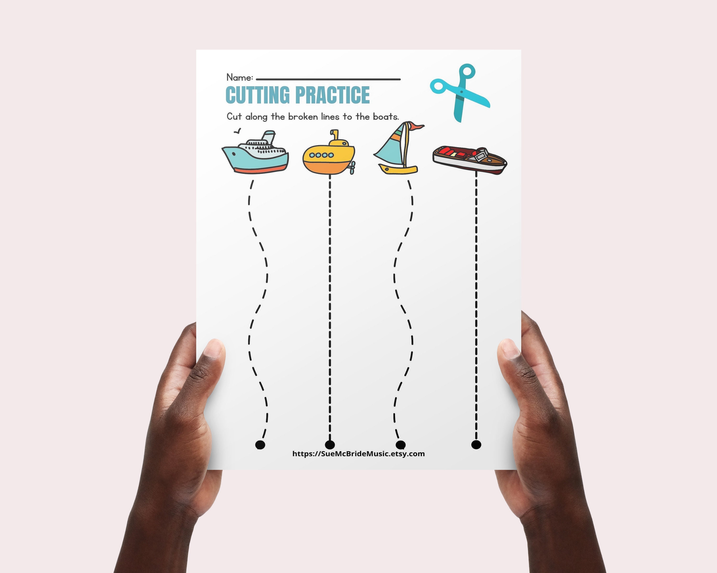 Ocean Theme Cutting Practice | Scissor Skills Printable - Etsy