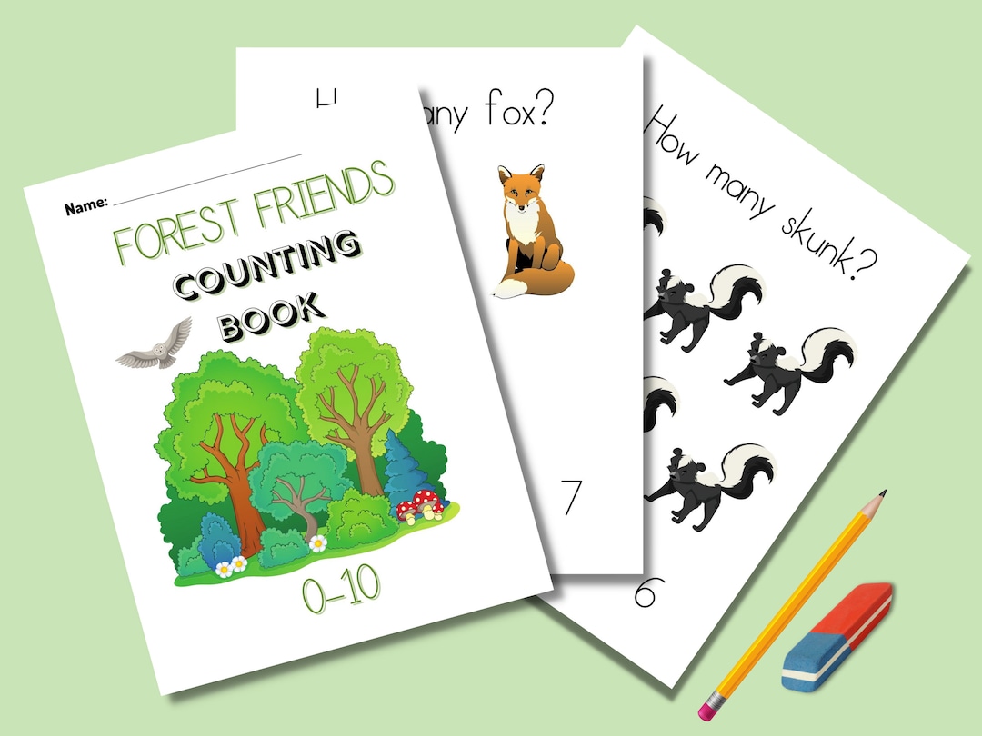 Forest Friends Counting Book | Count to Ten Printable Workbook - Etsy
