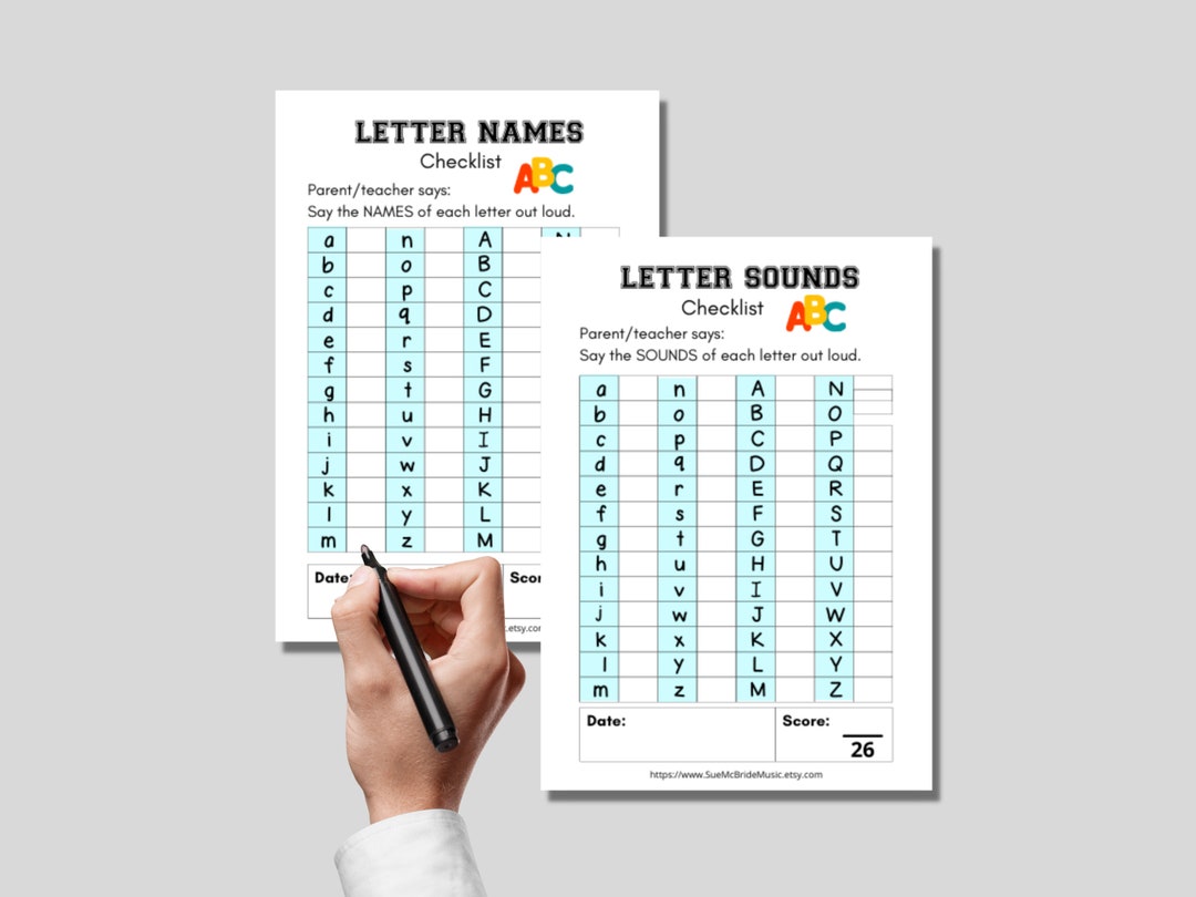 Letter Names and Letter Sounds Printable Assessment Kit - Etsy