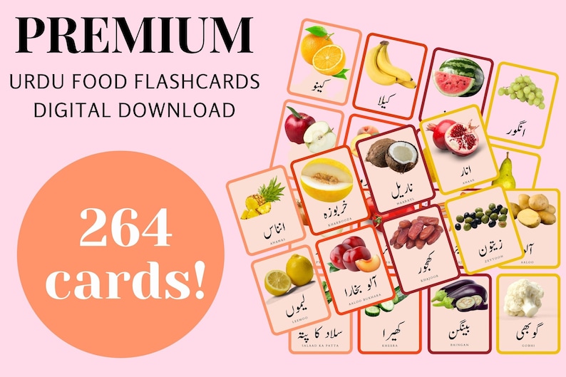 Urdu Food Vocabulary Flashcards | Montessori Inspired Educational ...
