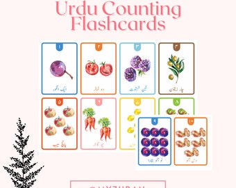 Urdu Food Counting Flashcards Montessori Inspired - Etsy