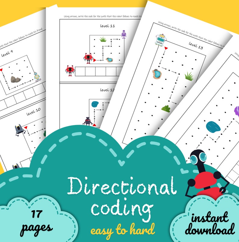 Directional Coding, Introducing Coding, Coding for Kids, Copying Arrows ...