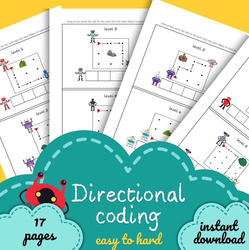 Directional Coding, Introducing Coding, Coding for Kids, Copying Arrows ...