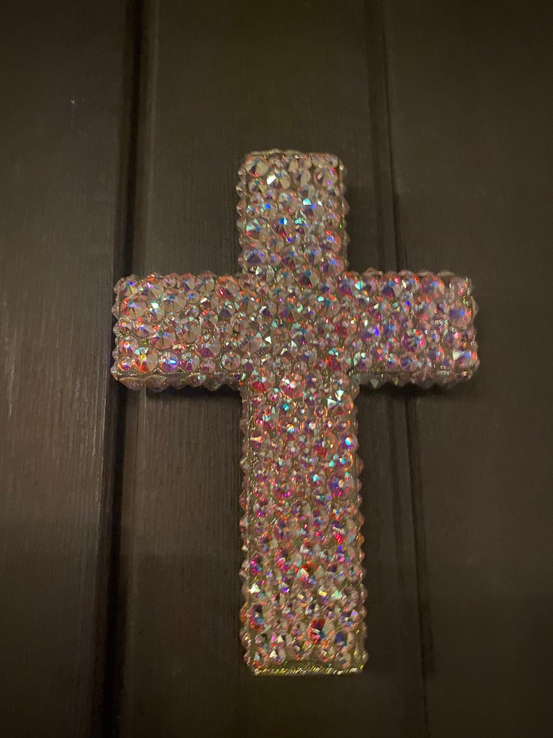 Luxury Custom Handmade Cross With 700 Swarovski Iridescent Crystals AB ...