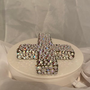 Luxury Custom Handmade Cross With 700 Swarovski Iridescent Crystals AB ...
