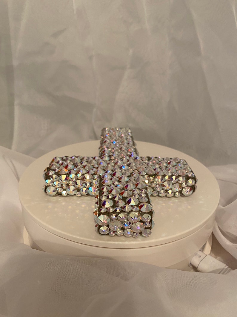 Luxury Custom Handmade Cross With 700 Swarovski Iridescent Crystals AB ...
