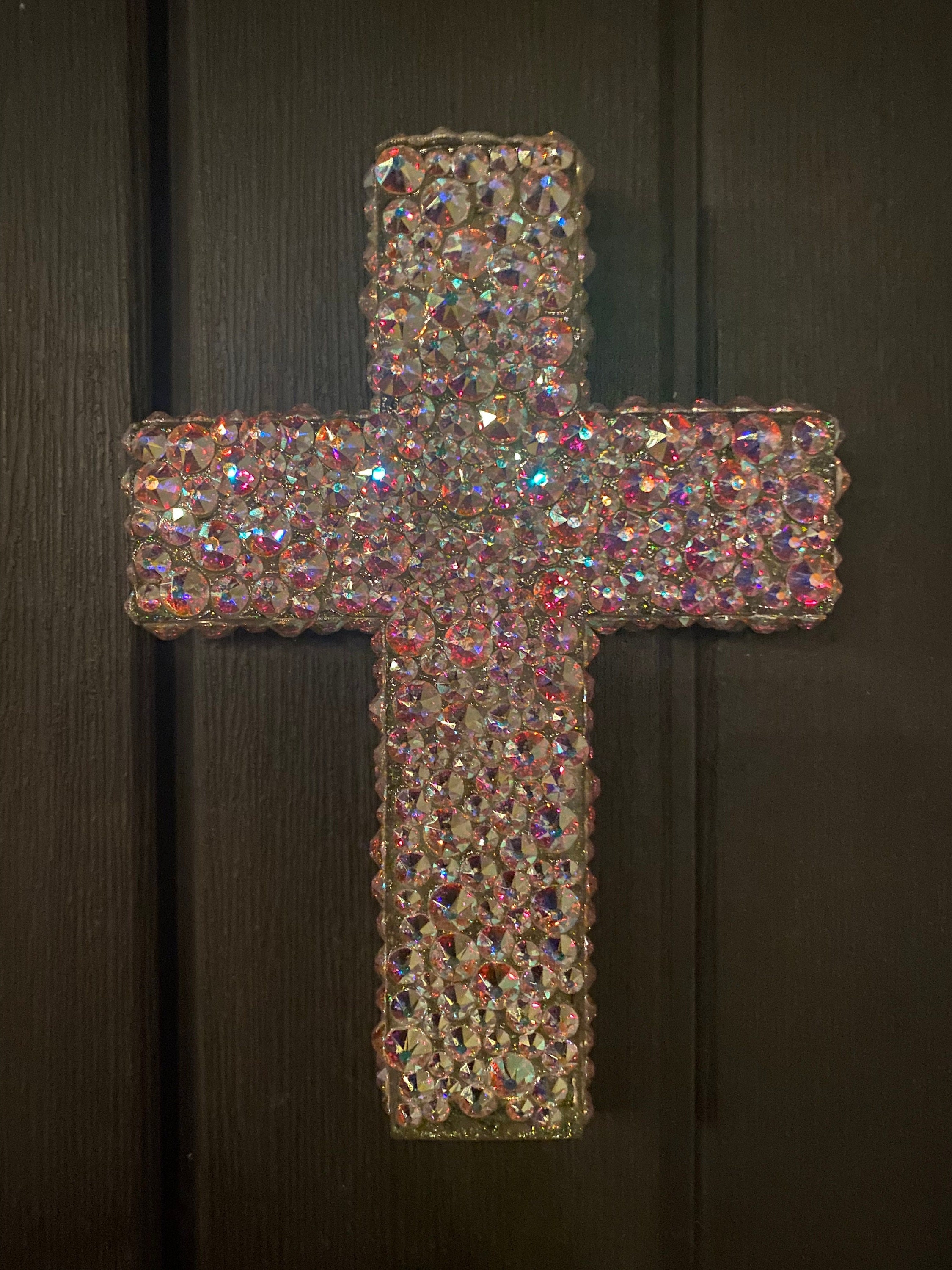 Luxury Custom Handmade Cross With 700 Swarovski Iridescent Crystals AB ...