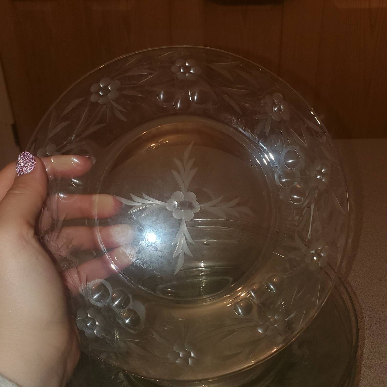 Vintage Cut Glass Plates - Etsy