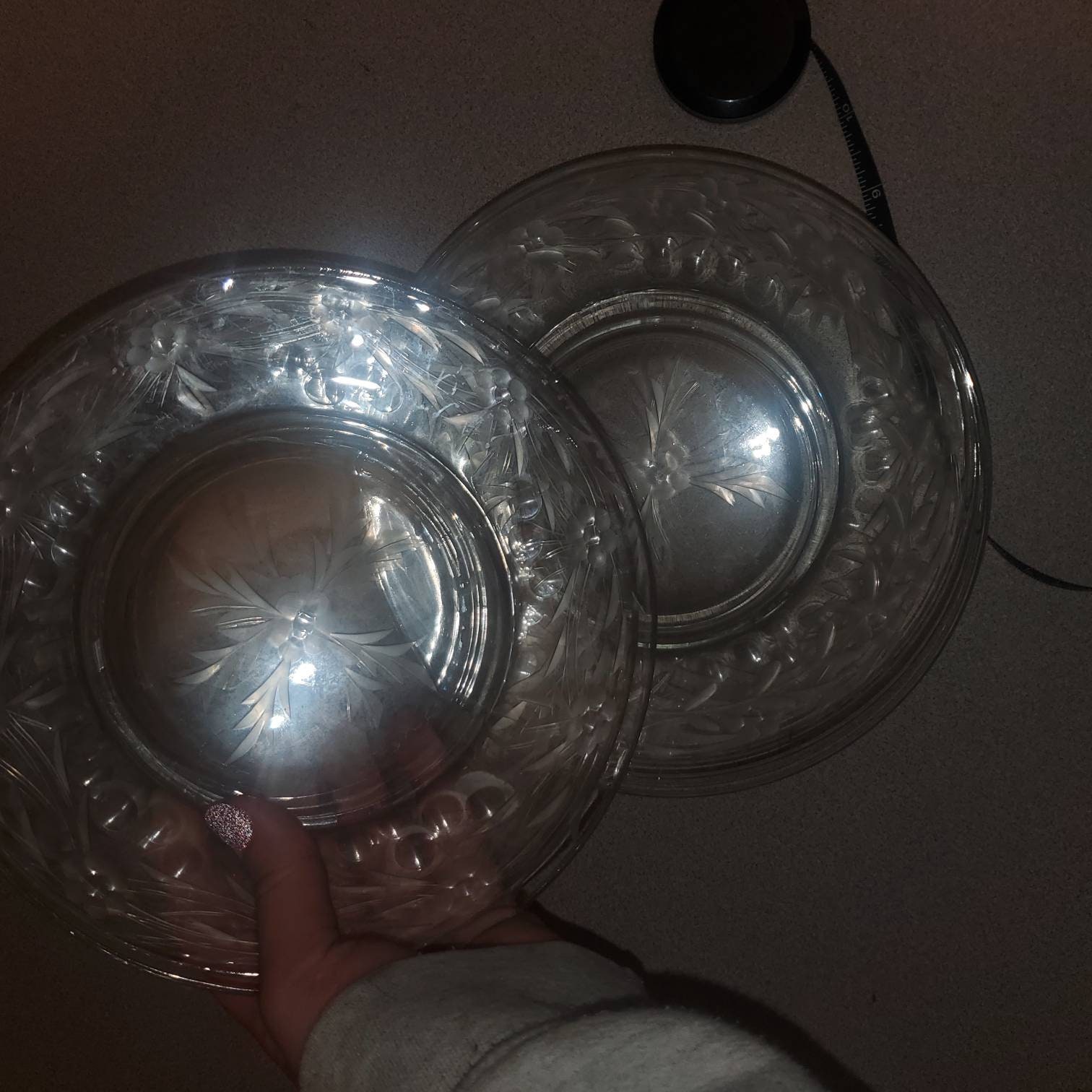 Vintage Cut Glass Plates - Etsy