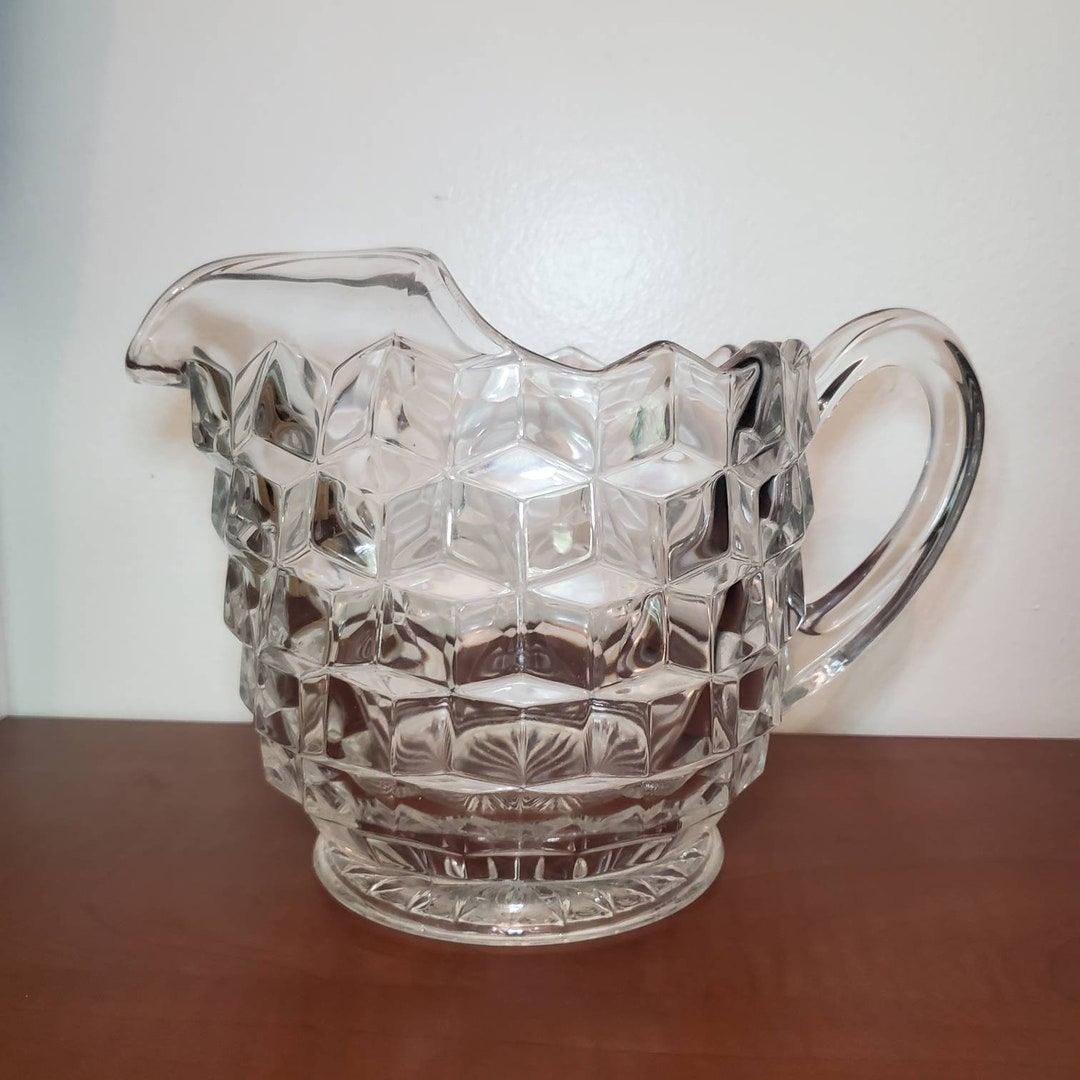 Vintage Fostoria American Cubist Pitcher - Etsy