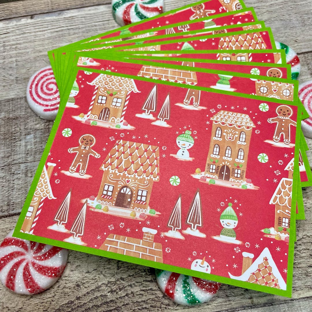 Gingerbread Village Boxed Christmas Note Cards, Bulk Cards, Blank ...