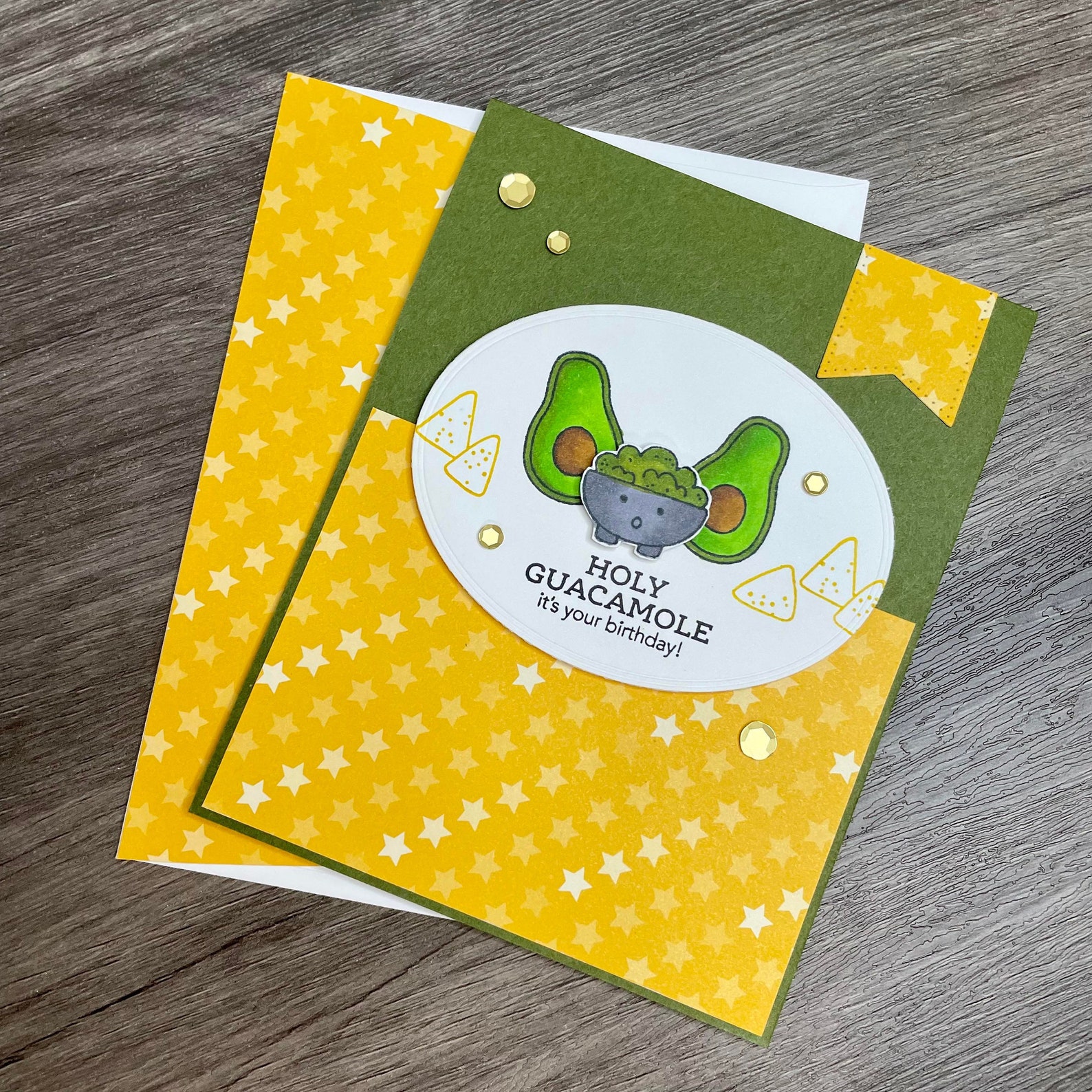 Holy Guacamole Birthday Card Hand Stamped Handmade Stampin' up Blank ...