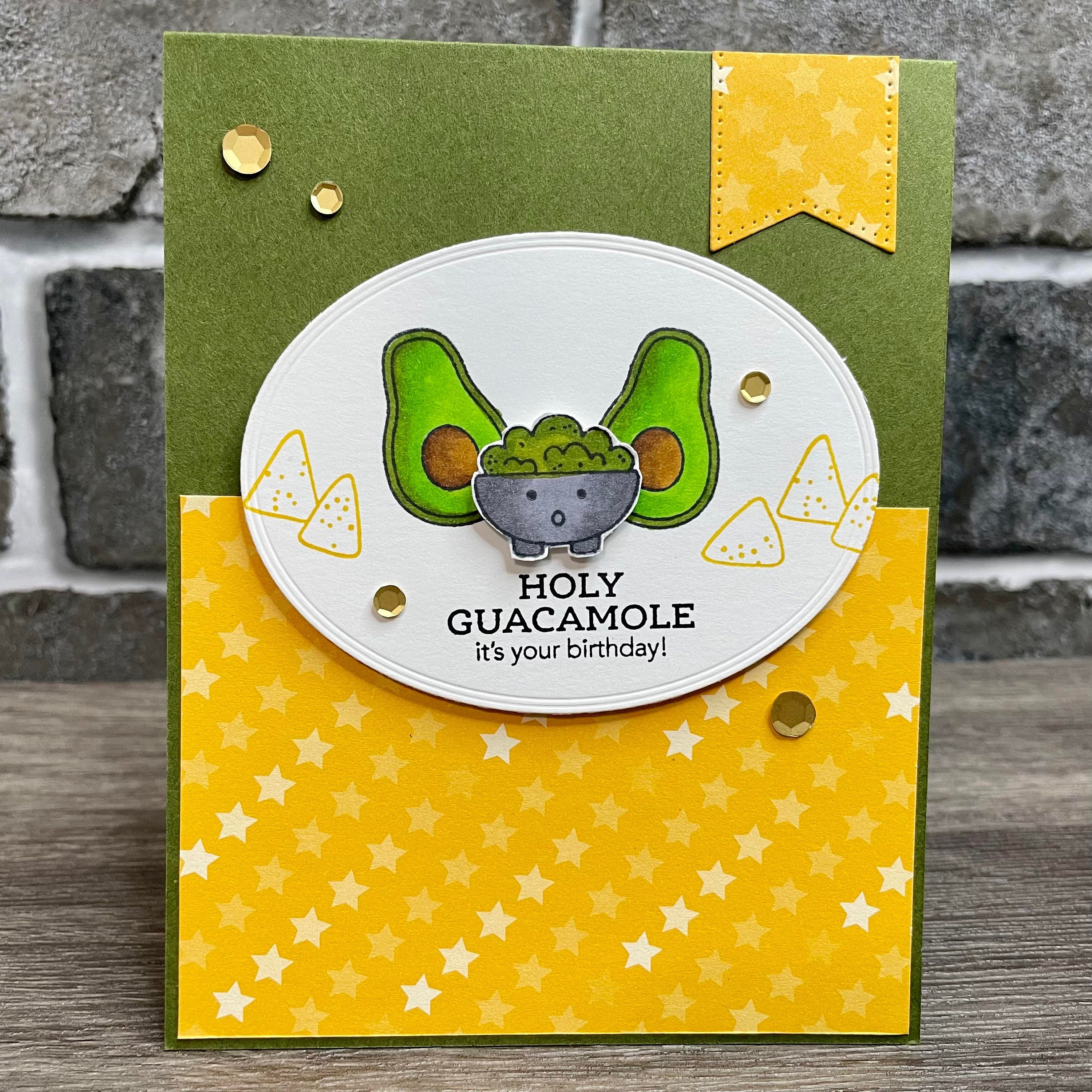 Holy Guacamole Birthday Card Hand Stamped Handmade Stampin' up Blank ...