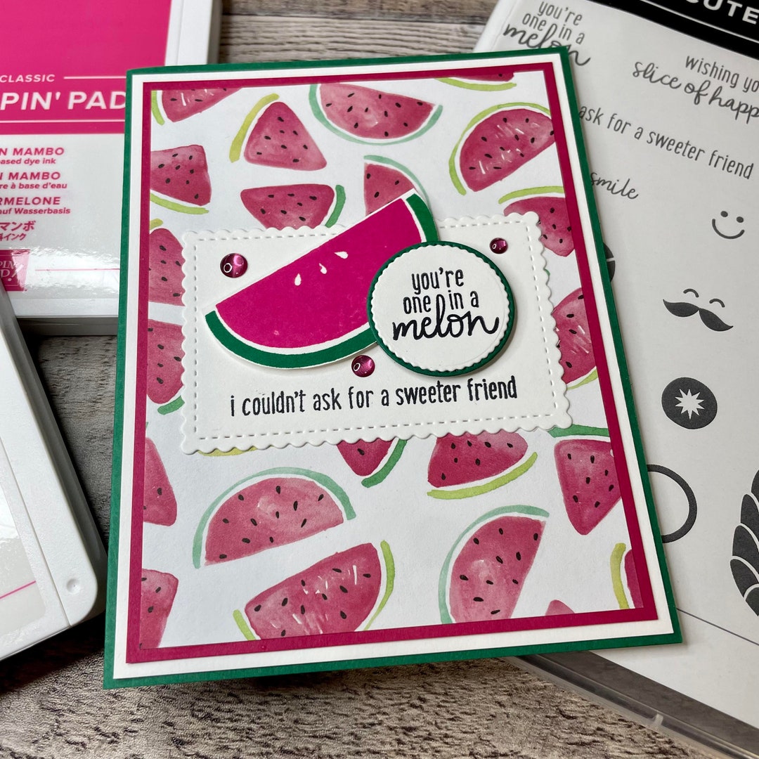 Watermelon Friendship Card Thank You Card Handmade Greeting Card ...
