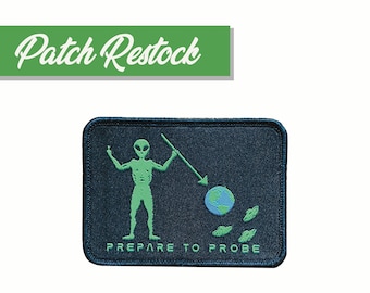 Peace Nerds Alien Patch Blackbeard Flag Inspired Hook and Loop Patch Alien Patch Space Patch ...