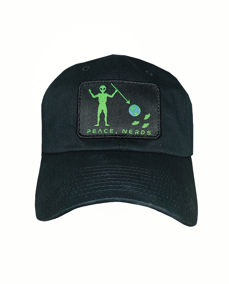 Peace Nerds Alien Hat Blackbeard Flag Inspired Snapback Hat Dad Hat Alien Hat Patch Hat ...