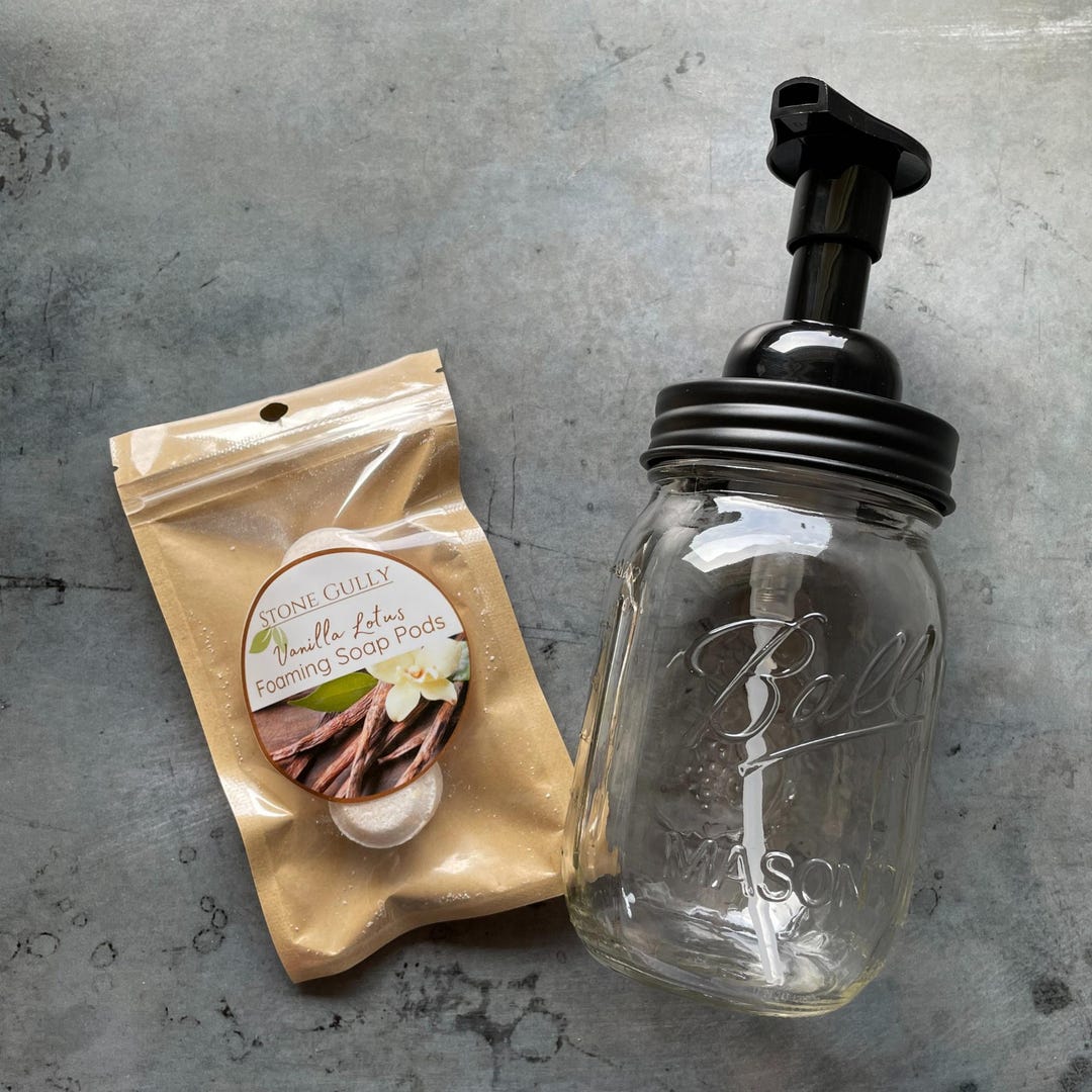 Mason Jar Foaming Soap Dispenser With Refill Soap Pods - Etsy
