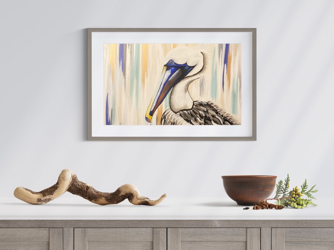 Bronze Pelican Art Print,giclée Print, Pelican Lover Art, Original Art ...