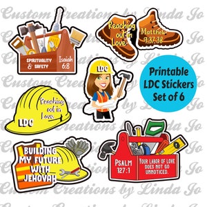 JW LDC Printable Stickers Set of 6 JPG File - Etsy