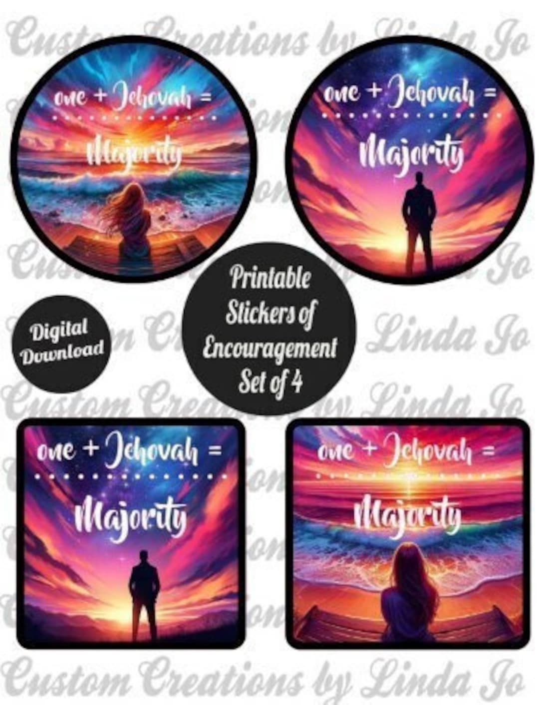 JW Printable Stickers of Encouragement Digital Download Set of 4 - Etsy