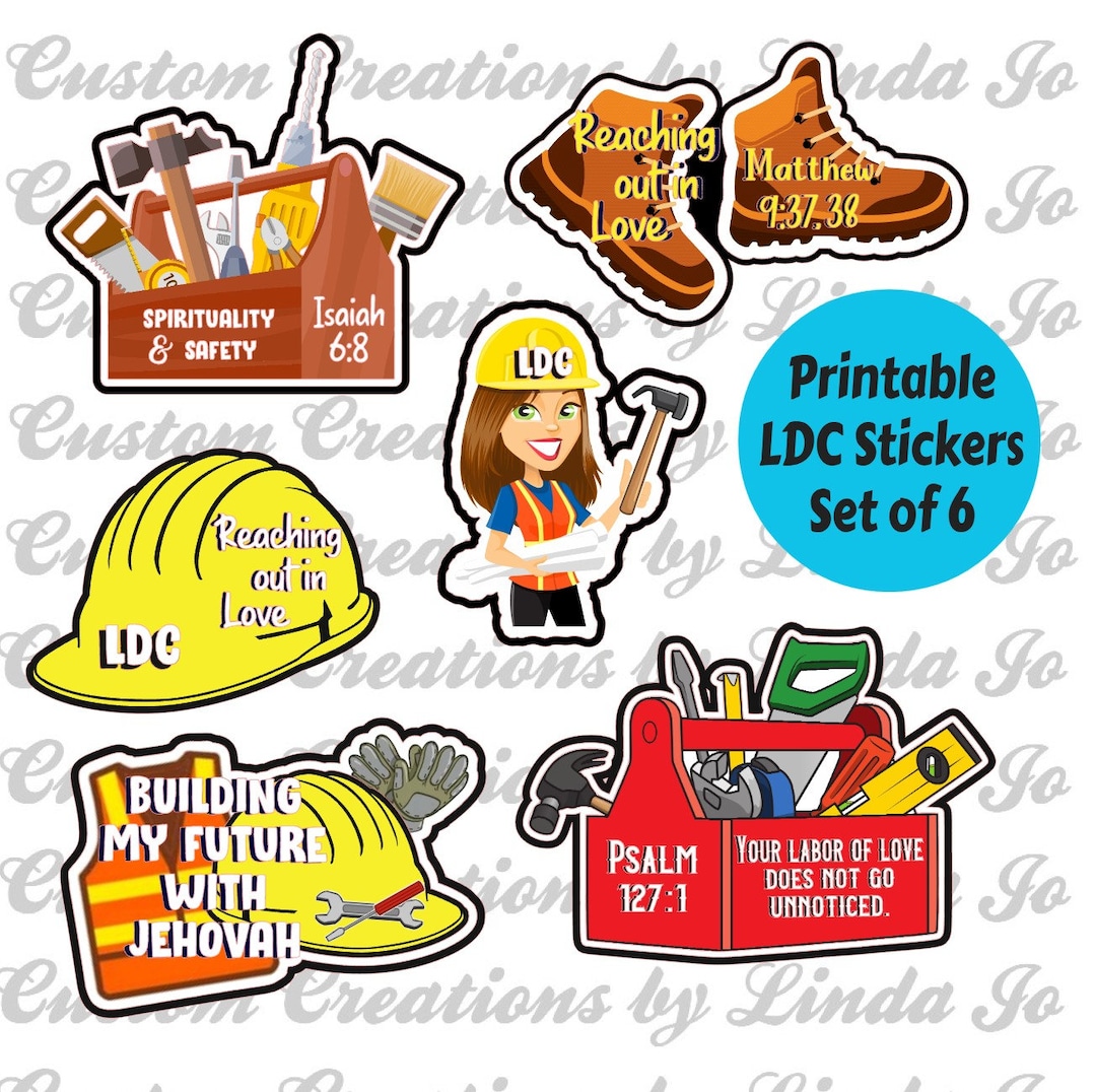 JW LDC Printable Stickers Set of 6 JPG File - Etsy