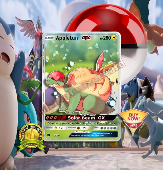 Card / Carte / Custom Pokemon Full Art GX Appletun - Etsy