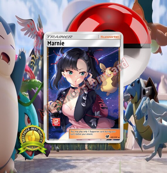 Card / Carte / Custom Pokemon Trainer Sexy Marnie - Etsy