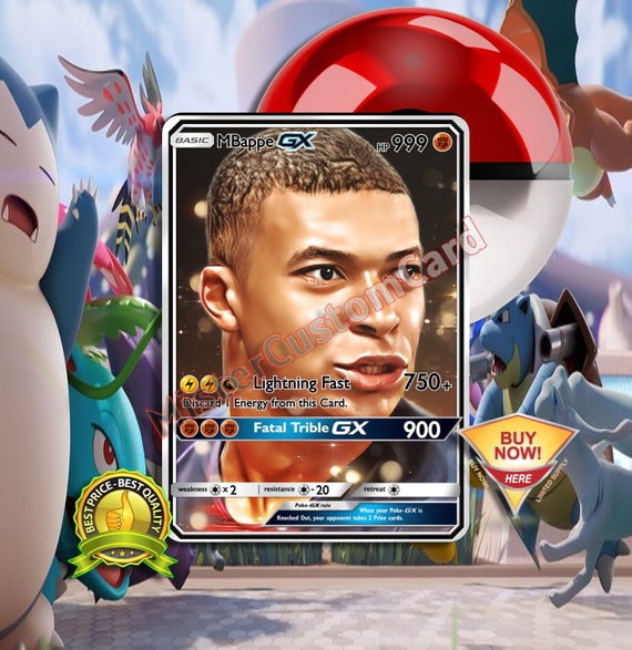 Card/ Carte / Custom Pokemon GX Full Art MBappe - Etsy France