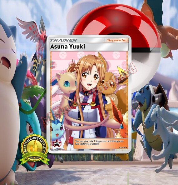 Karte / Karte / Custom Pokemon Trainer Asuna Yuuki - Etsy