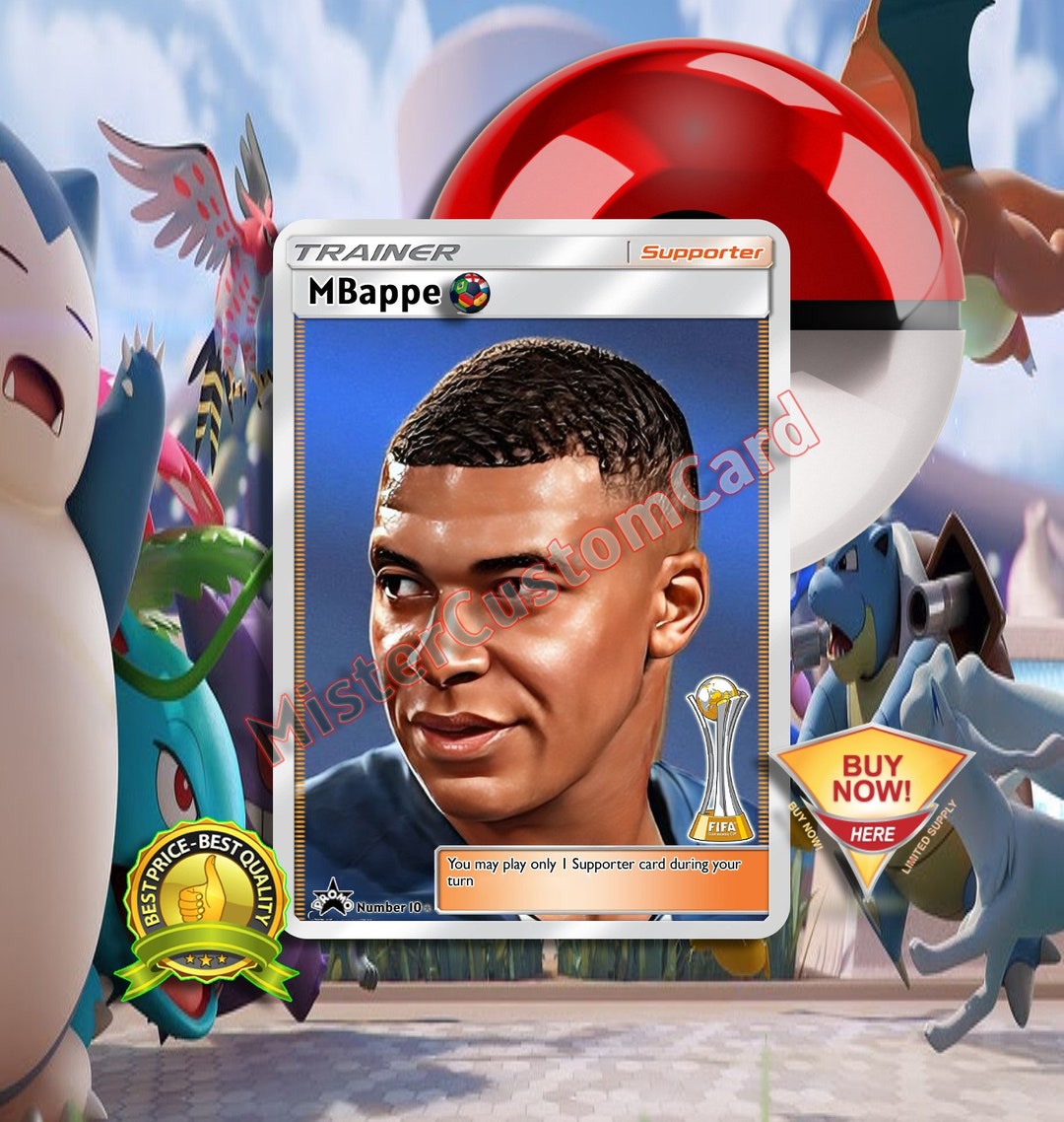 Card/ Carte / Custom Pokemon Trainer MBappe Rare - Etsy France