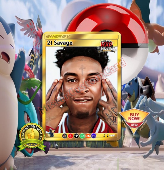 Map / Custom Pokemon Energy Gold Rapper 21 Savage - Etsy
