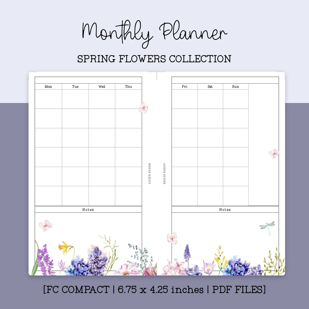 FC COMPACT - Spring Flowers Collection | Month, Week and Daily Planners ...