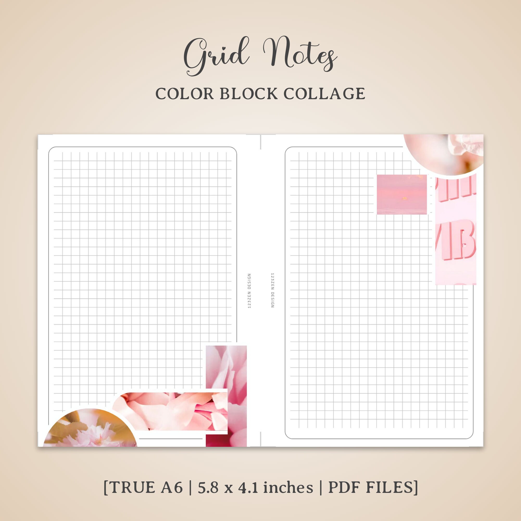 TRUE A6 SIZE Color Block Collage Blush Pink Period Tracker - Etsy