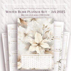 A5 SIZE Winter Bliss Planner Set Jan 2025 - Etsy
