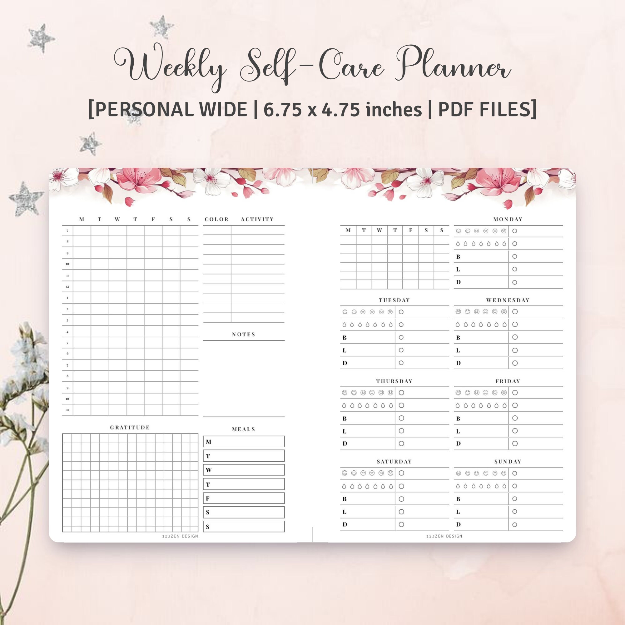 PERSONAL WIDE SIZE Springtime Pastel Self-care Set of 6 - Etsy