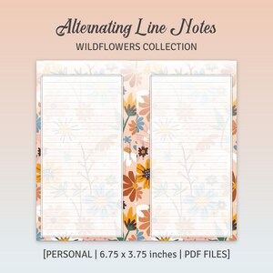 PERSONAL SIZE - Wildflowers Collection | Planner/journal Notes Set of 6 ...