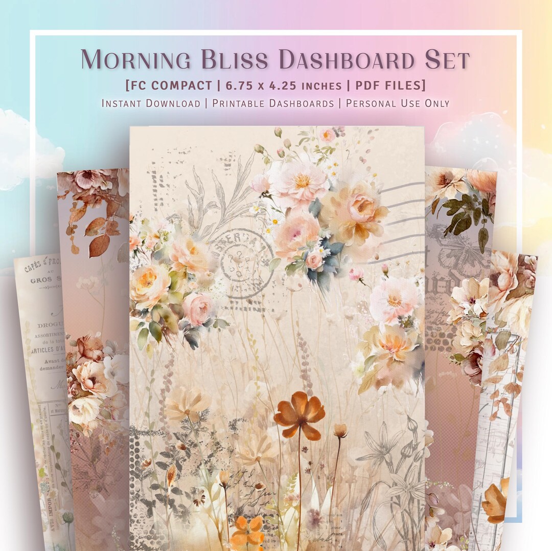 FC COMPACT - Morning Bliss Planner Dashboard Cover Set - Etsy
