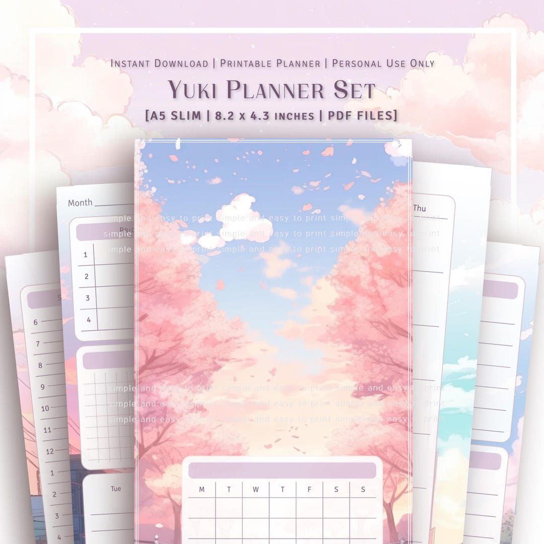 A5 SLIM SIZE - Yuki Planner Set - Undated and Dated May 2025 - Etsy