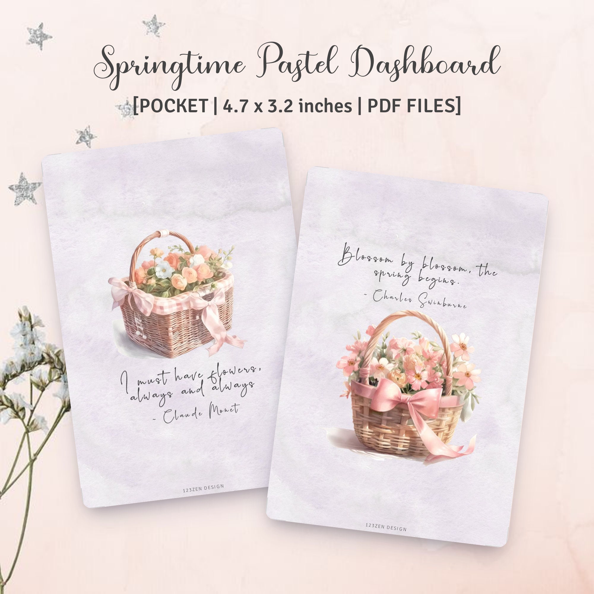 POCKET SIZE Springtime Pastel Dashboard Set - Etsy