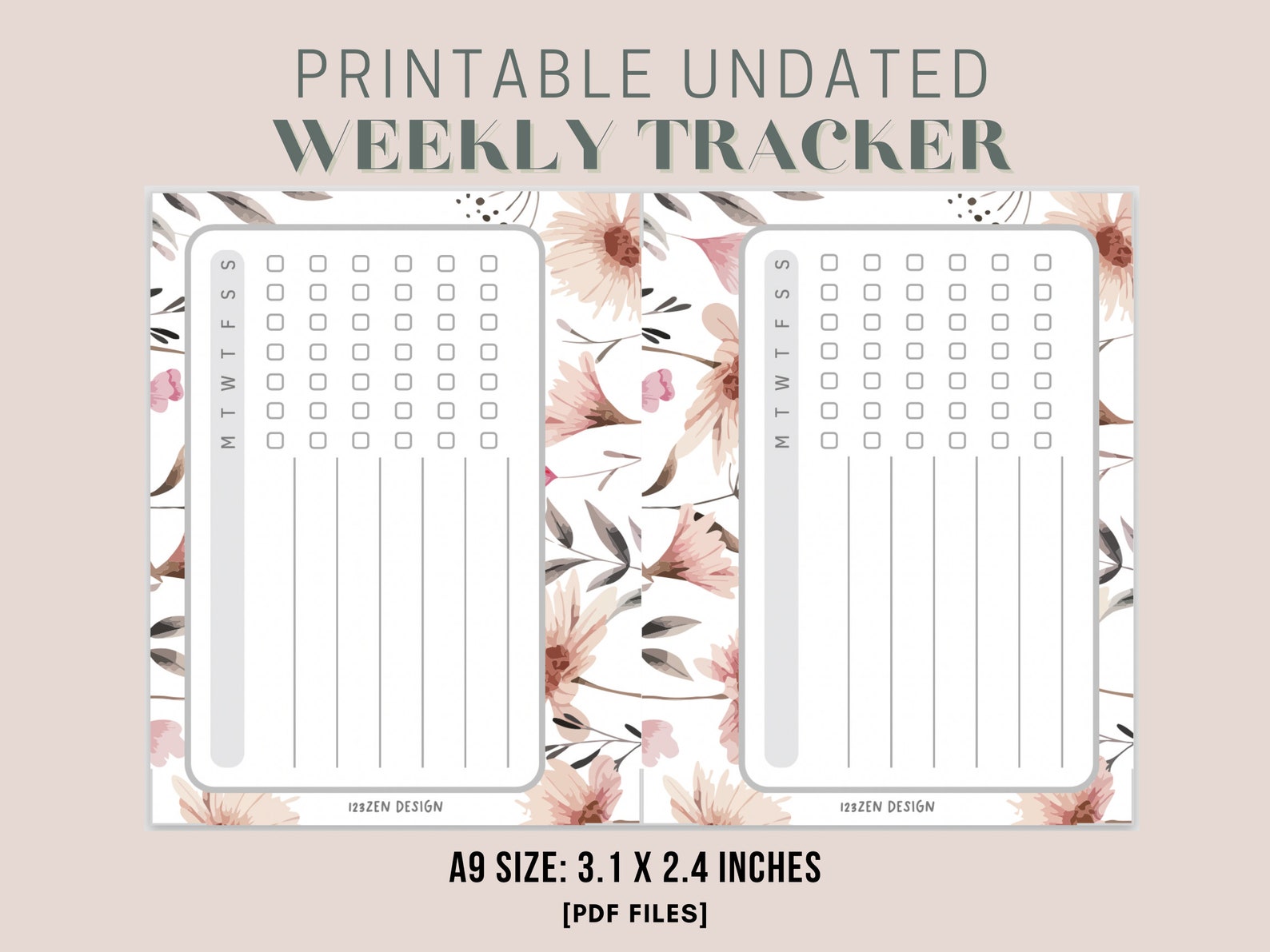A9 SIZE Weekly Tracker Printable Planner Refill | Etsy